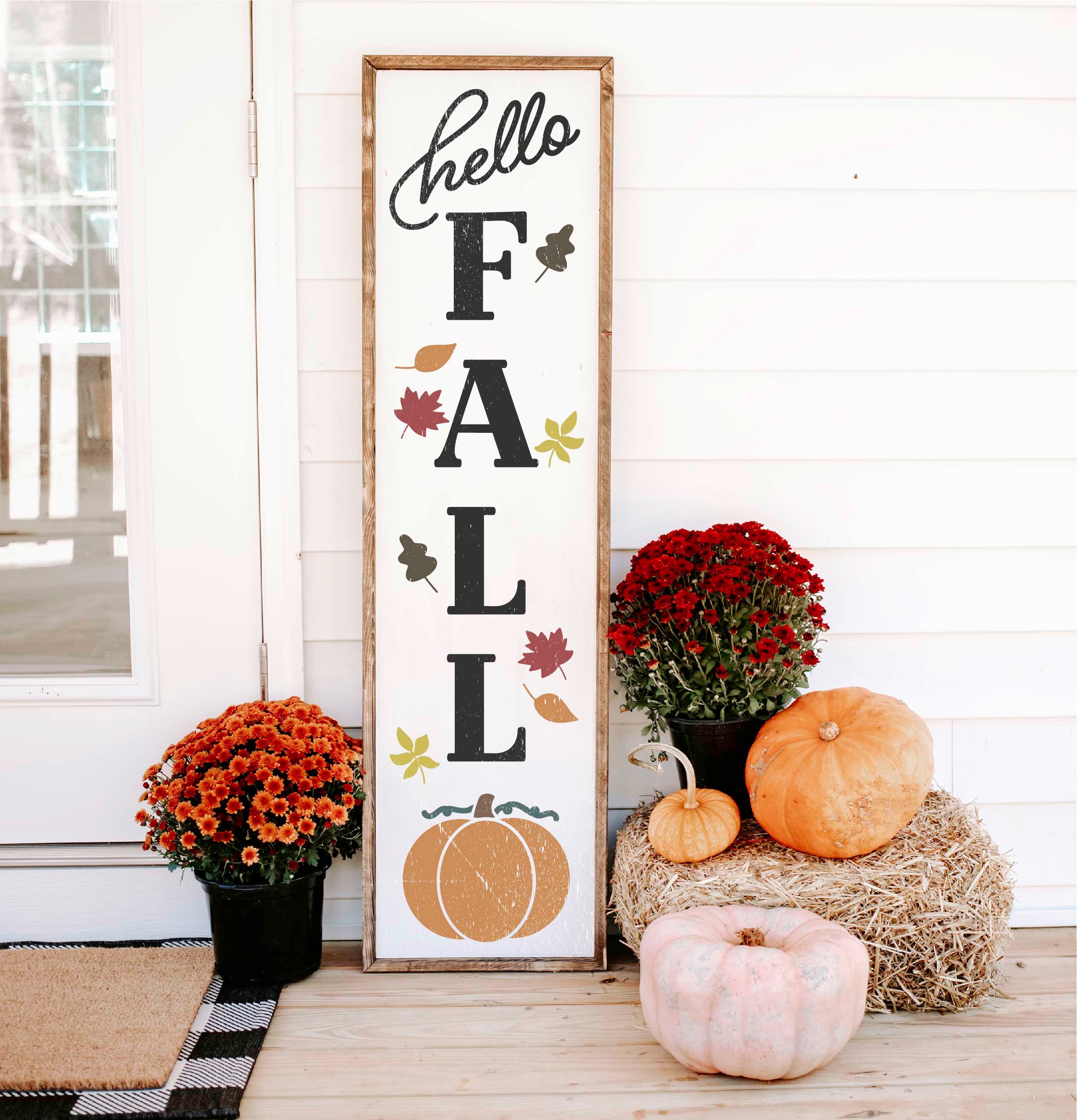 Hello Fall Pumpkin Porch Sign | Brush + Bloom DIY Studio